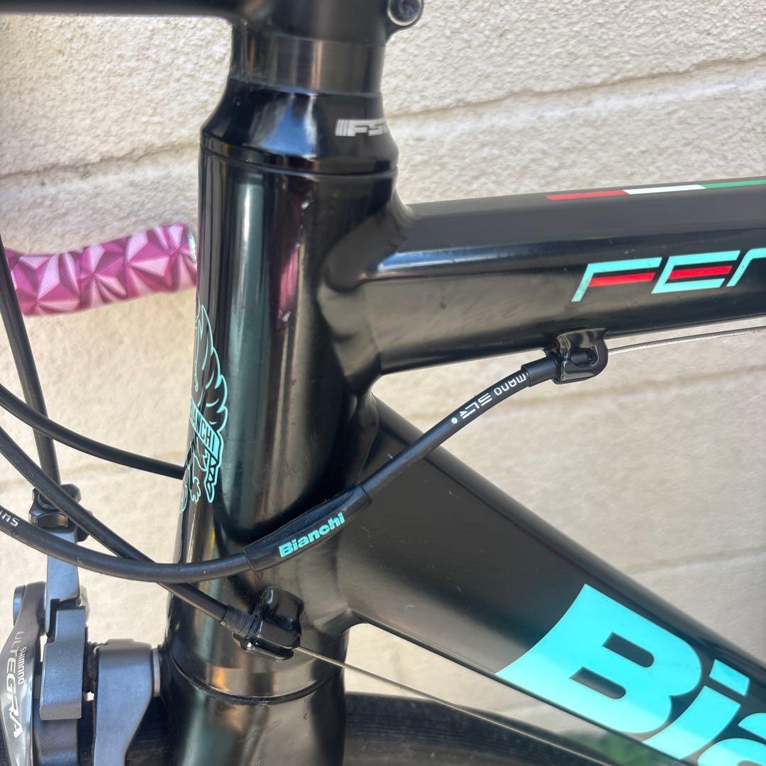 【再値下/軽量】Bianchi FENICE PRO(黒×ピンク) サイズ55