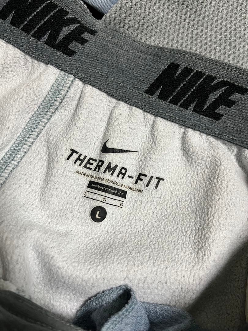 NIKE THERMA FIT ナイキ　セットアップ　グレー　水色　L