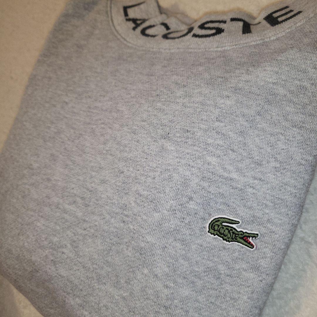 BEAMSGOLF×LACOSTE モックネックスウェットシャツ　ゴルフ　グレー