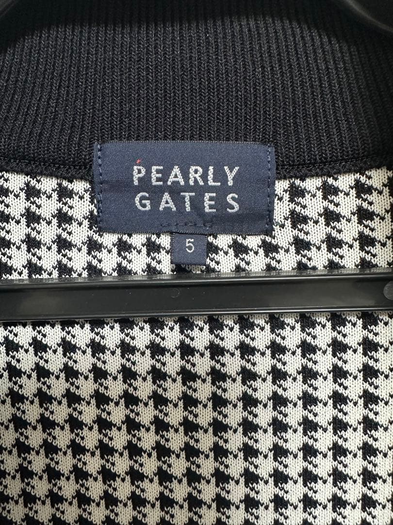 【美品】Lサイズ PEARLY GATES メンズ ニットジップアップ 千鳥柄