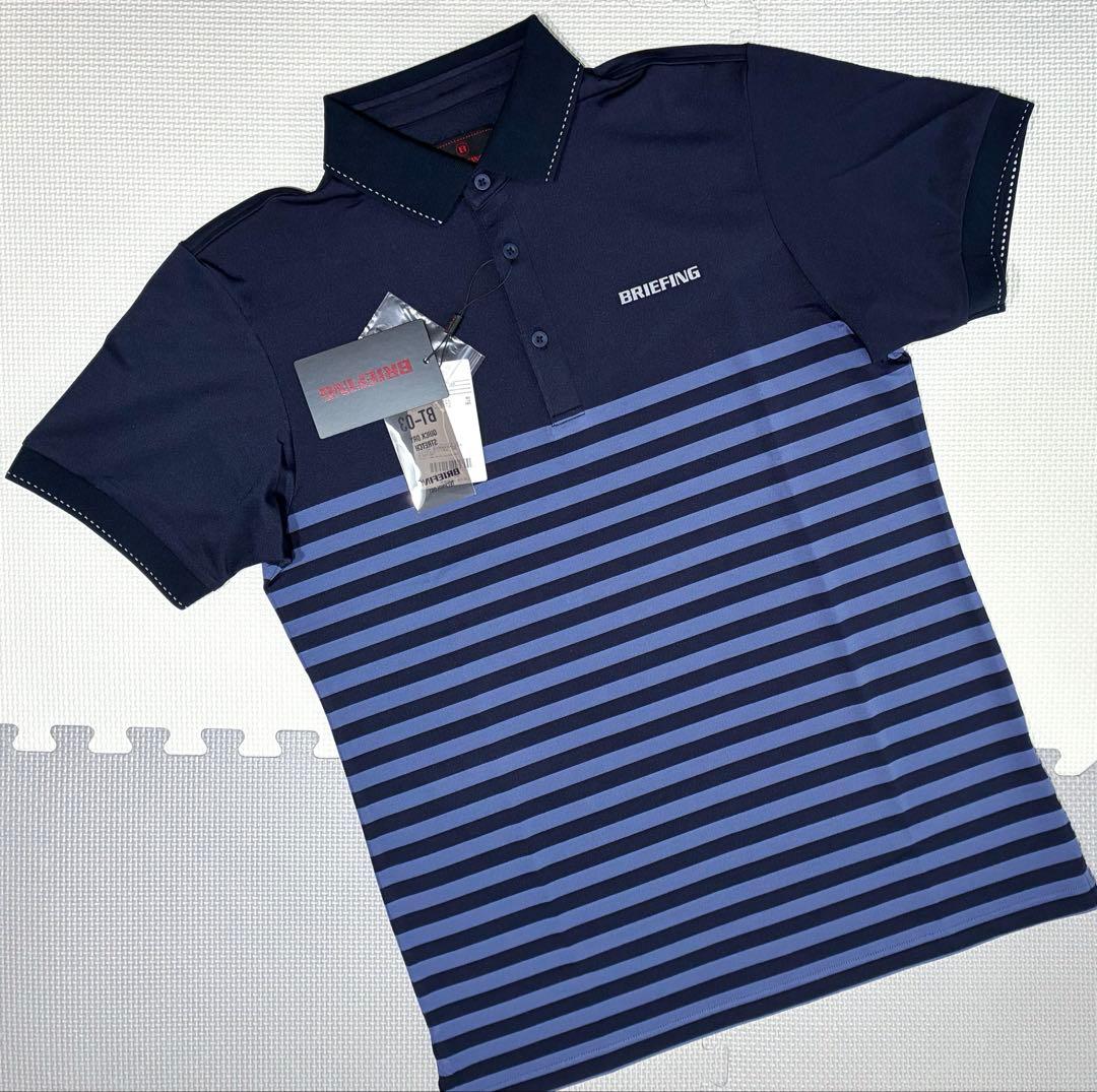 BRIEFING GOLF SHADOW STRIPE POLO（NAV／M）