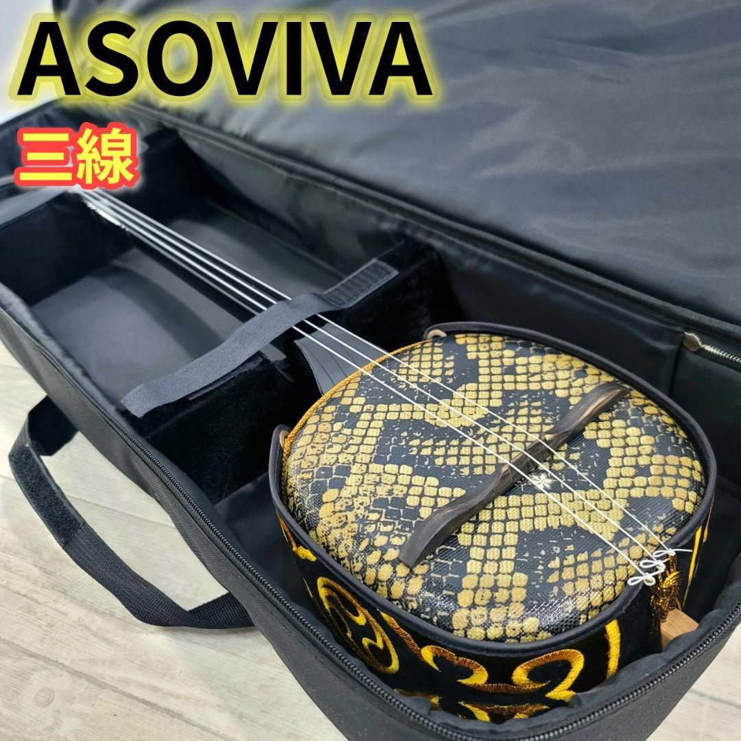 【美品】ASOVIVA 三線 沖縄 琉球 人工皮 アソビバ 付属品多数