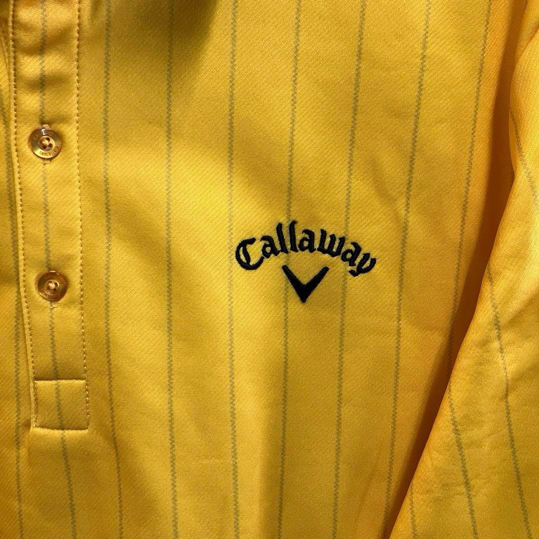 極美 callaway 袖プリント 長袖 ポロシャツ キャロウェイ