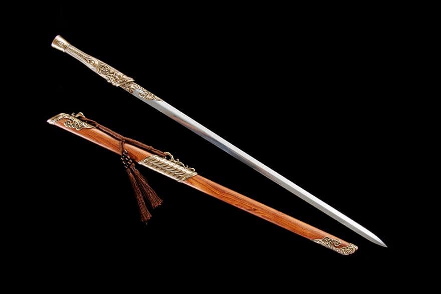 【青衣の剣】古兵器 武具 刀装具 日本刀　模造刀 居合刀 武士道 鑑賞用 美術刀