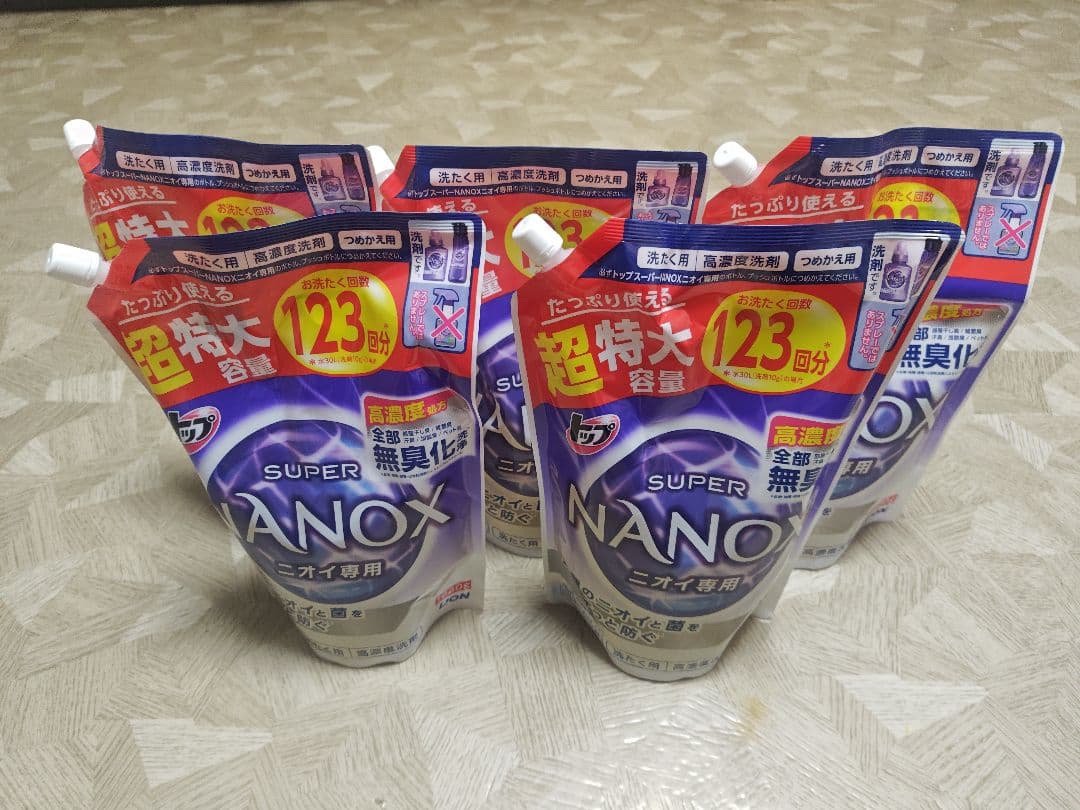 SUPER NANOX ニオイ専用 ニオイ超特大詰替5セット123回分