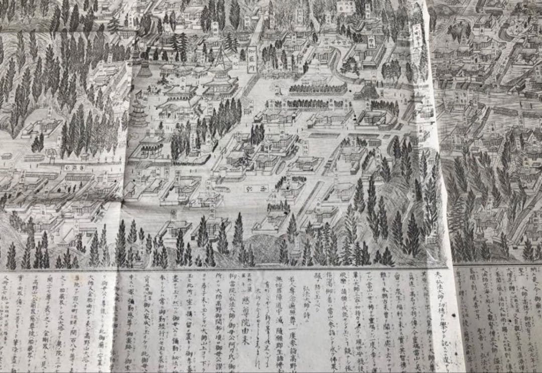 明治24年発行　宗和政太郎　津田留楠「高野山實地詳細現図」古地図　古文書