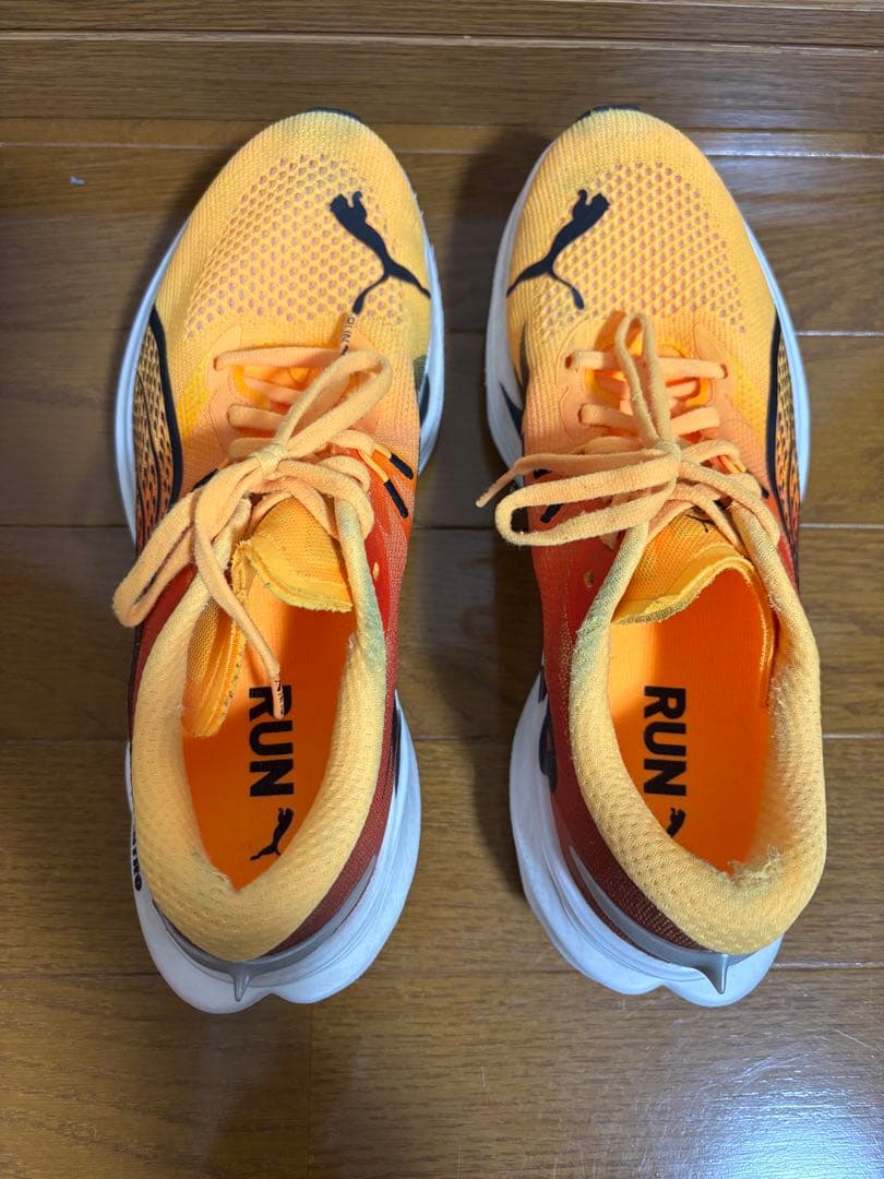 PUMA ディヴィエイトニトロ３ランニングシューズ オレンジ 25.0㎝