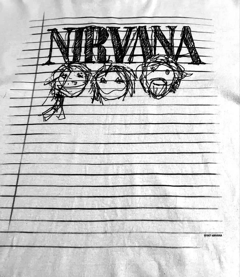 90s NIRVANA/ニルヴァーナ Tシャツ 白 ヴィンテージLサイズ