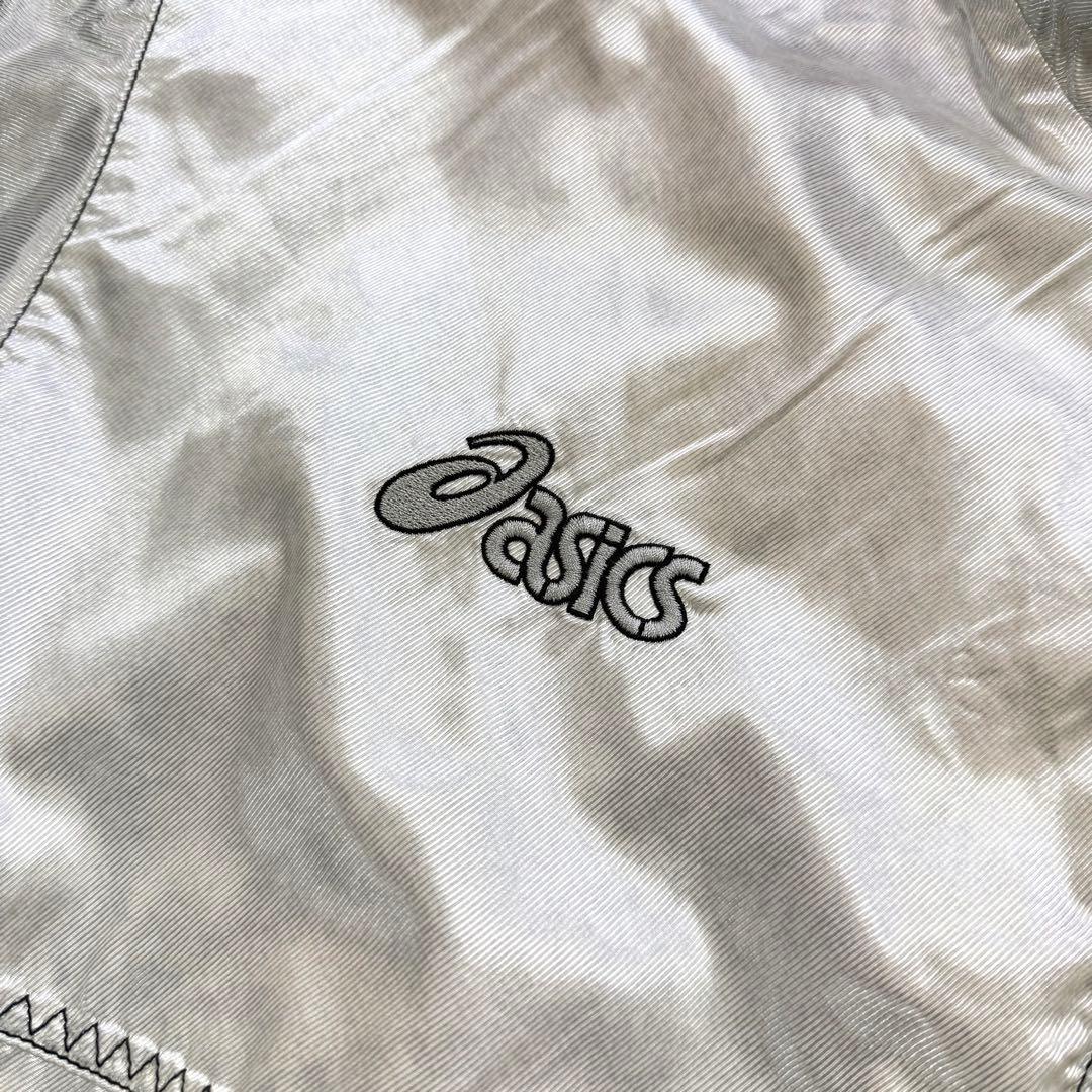 希少‼️90s ASICS セットアップ ウインドブレーカー 光沢 白 XL日本製
