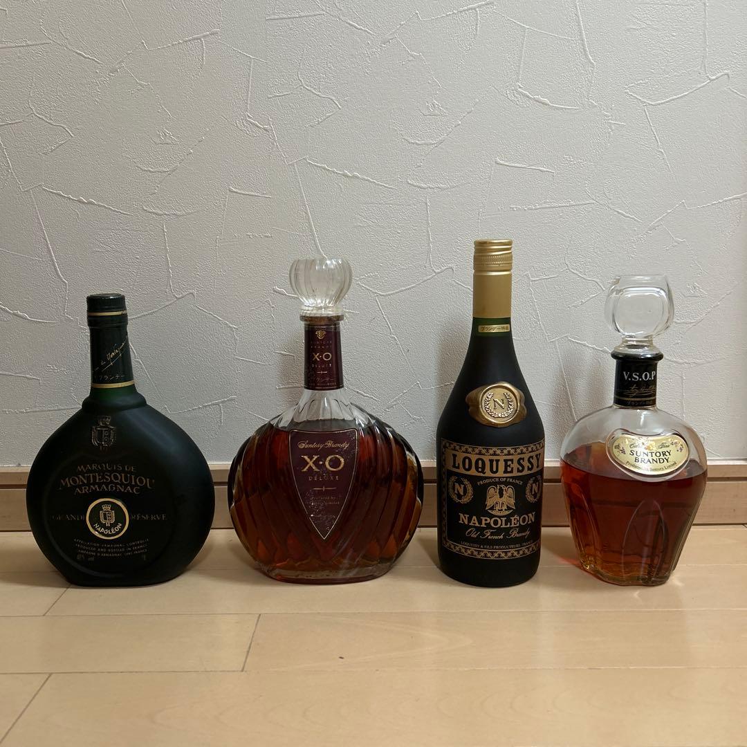 【古酒】ブランデー 4本セット ARMAGNAC FRENCH サントリーXO等