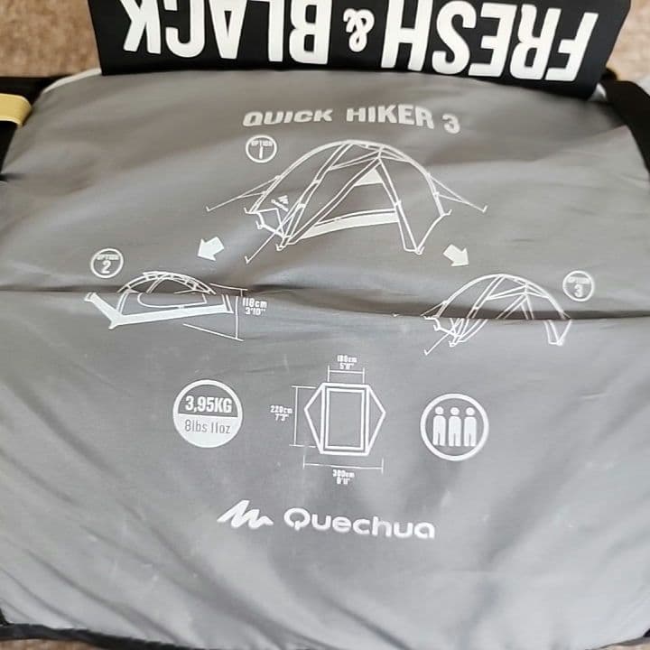 3人用テント Quechua Quick Hiker3 FLESH&BLACK