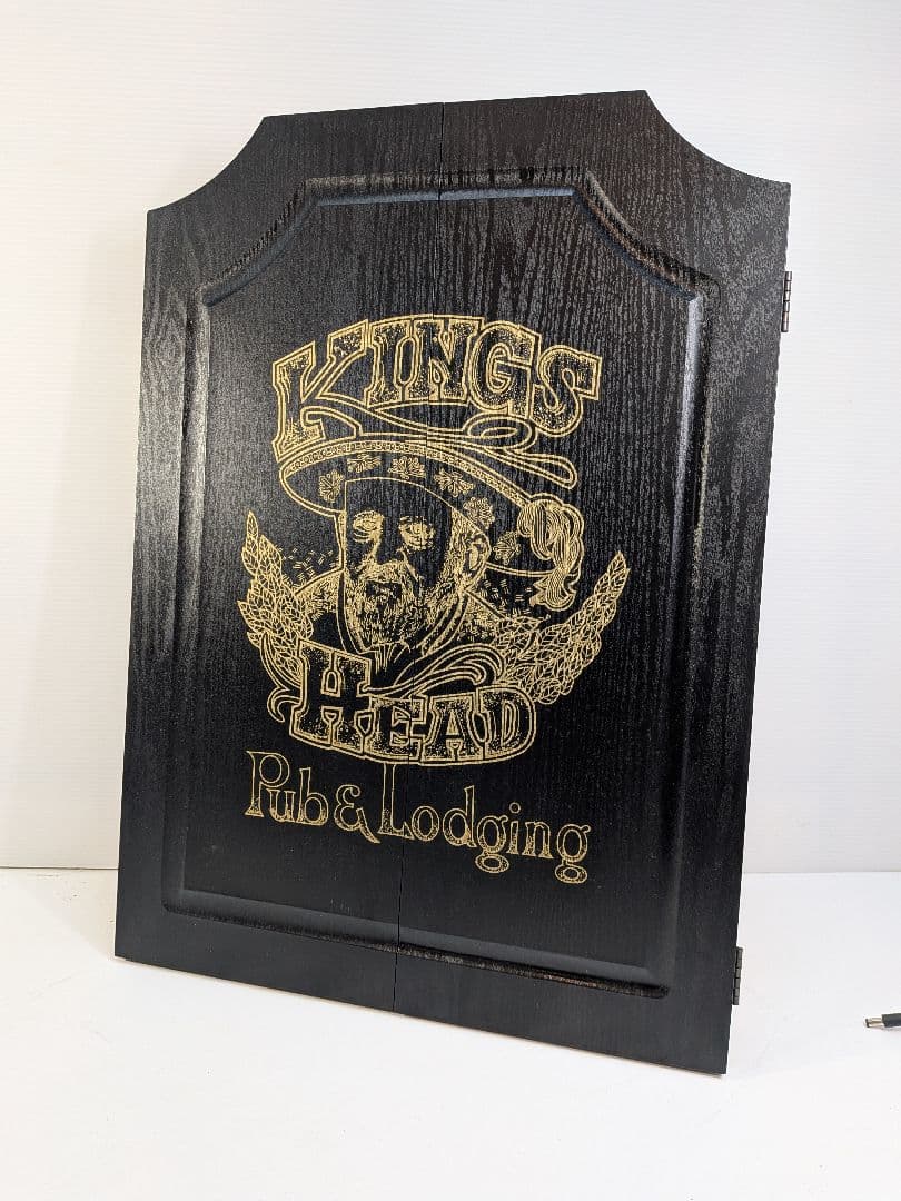 P847 【美品】電子ダーツボード KING'S HEAD 木製キャビネット付き