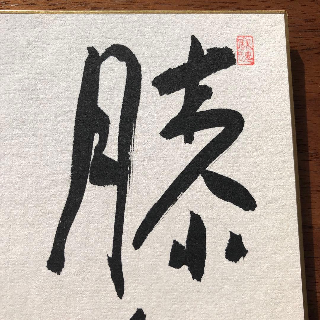 棋聖 藤沢秀行 四字書 肉筆 色紙 囲碁棋士 名人 王座 天元