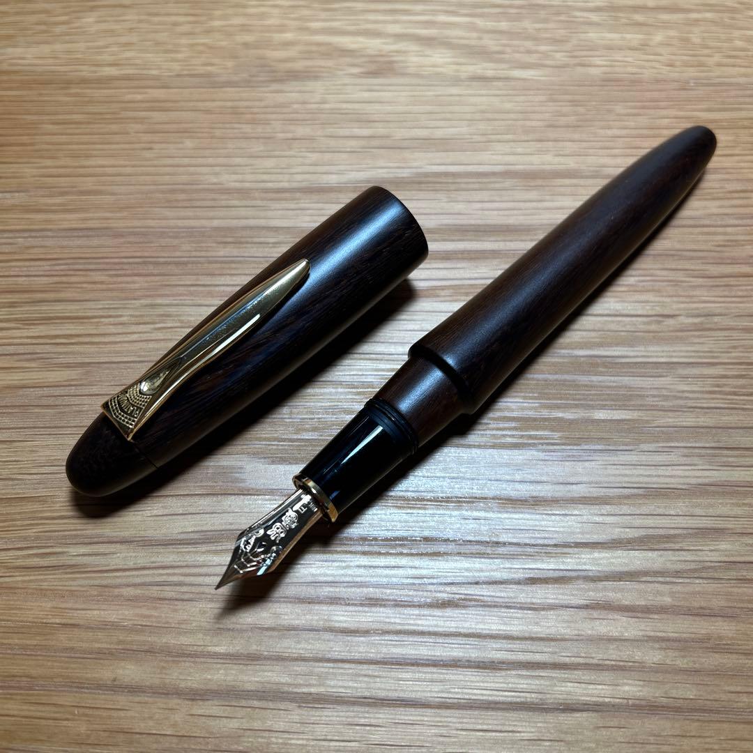 プラチナ 出雲 万年筆 マット鉄刀木　細字 18k