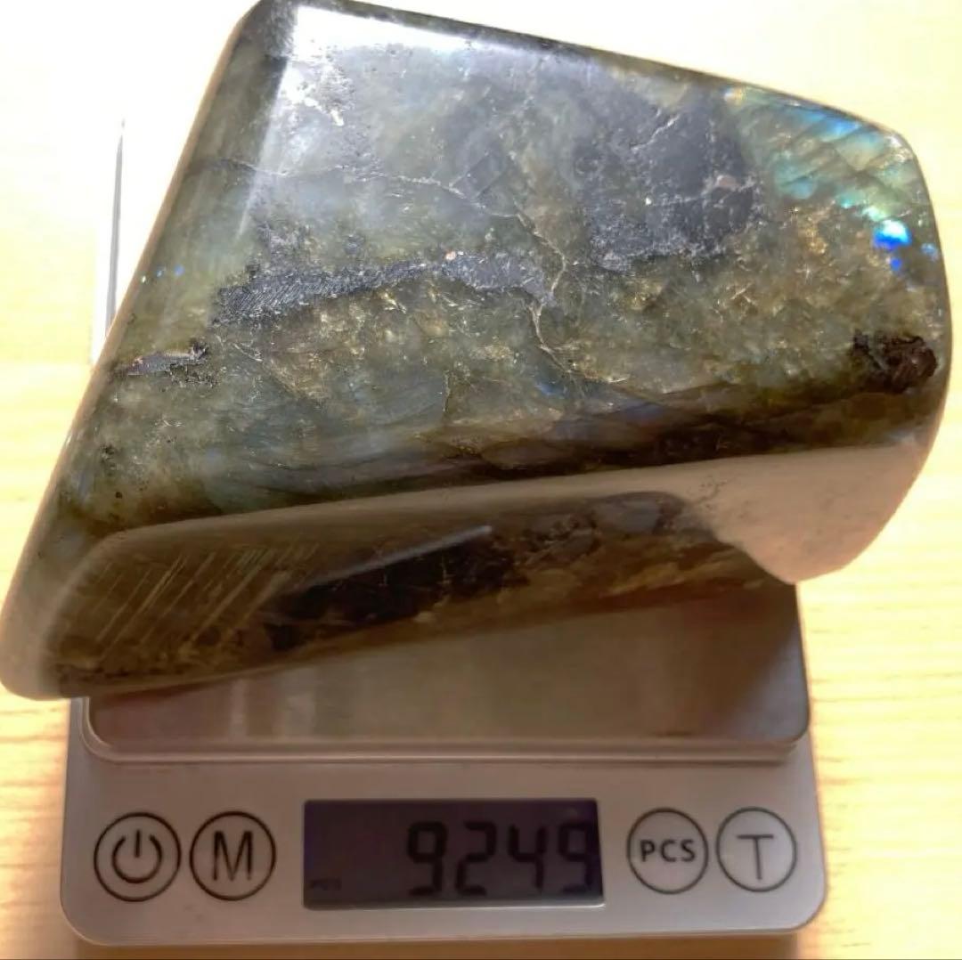 ✨本日限定セール✨ラブラドライト特大924g マダガスカル産 ブルーシラー磨き