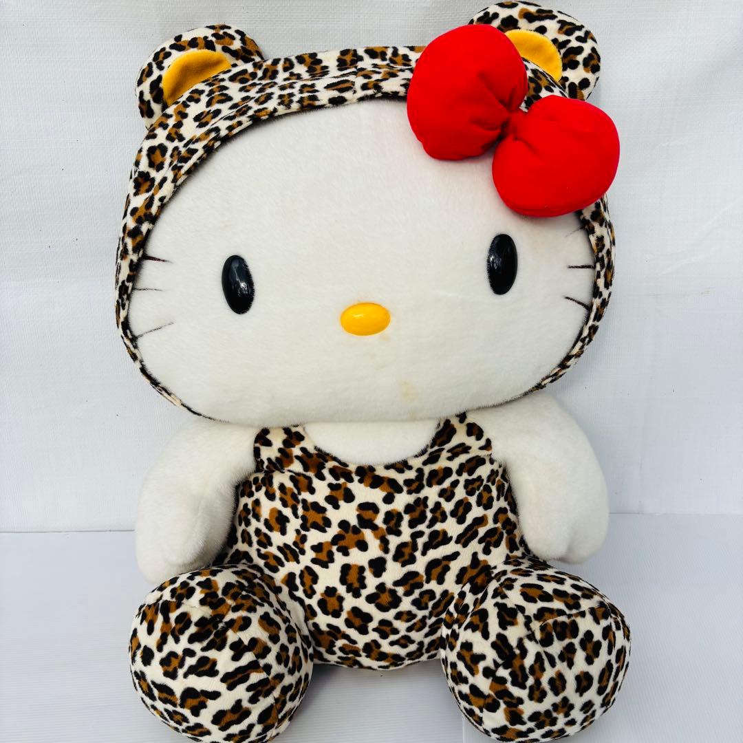 特大 HELLO KITTY IN THE JUNGLE ヒョウ柄 ぬいぐるみ