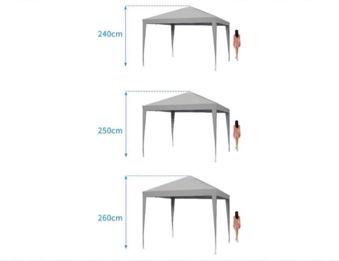 タープテント ワンタッチ3段階調節 UVカット 耐水 アウトドア 収納ケース付