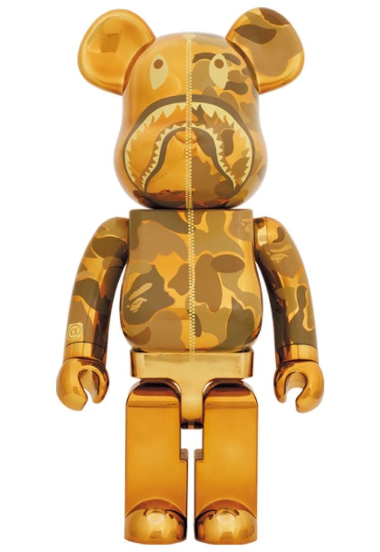 その他 BE@RBRICK BAPE(R) CAMO SHARK 1000% GOLD