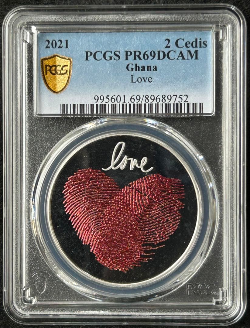 PCGS PR69DCAM ガーナ 2021 2C銀貨 Love発行1000枚