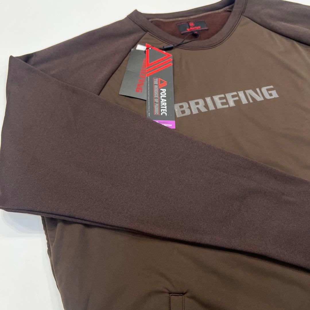 新品 BRIEFING POLARTEC CREWNECK ブラウンXL