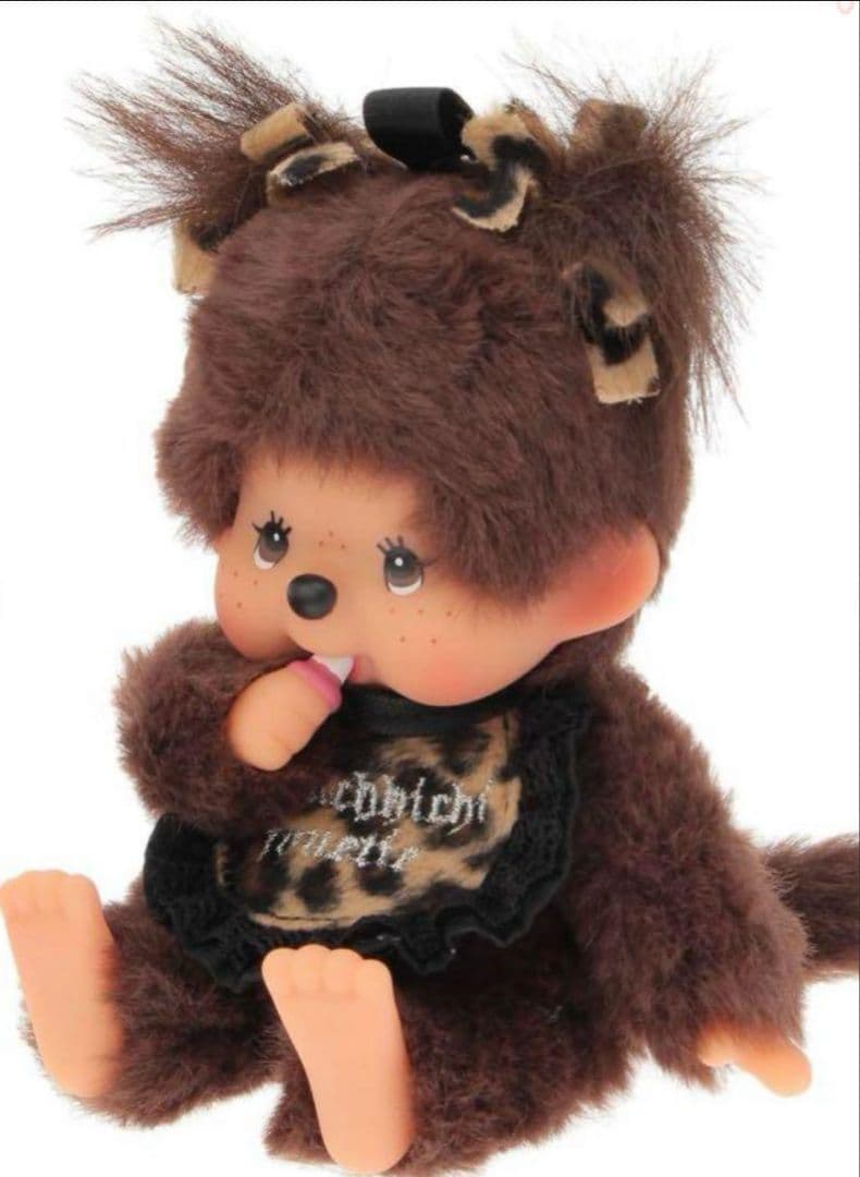 【monchhichi×jouetie】レオパードキーチェーン　　ステッカー付
