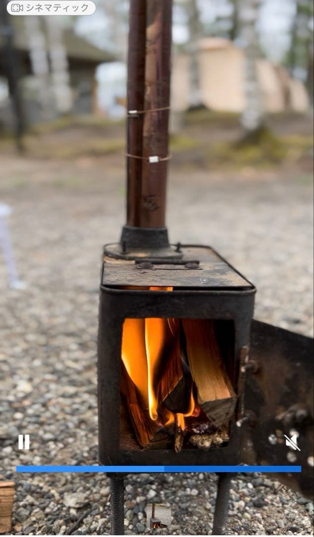 卓上　薪ストーブ 煙突付き