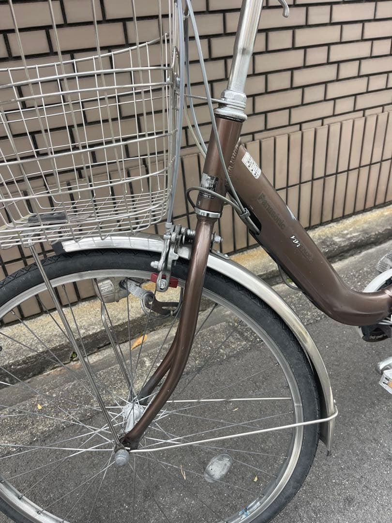 電動アシスト自転車 ブラウン 前カゴ付き