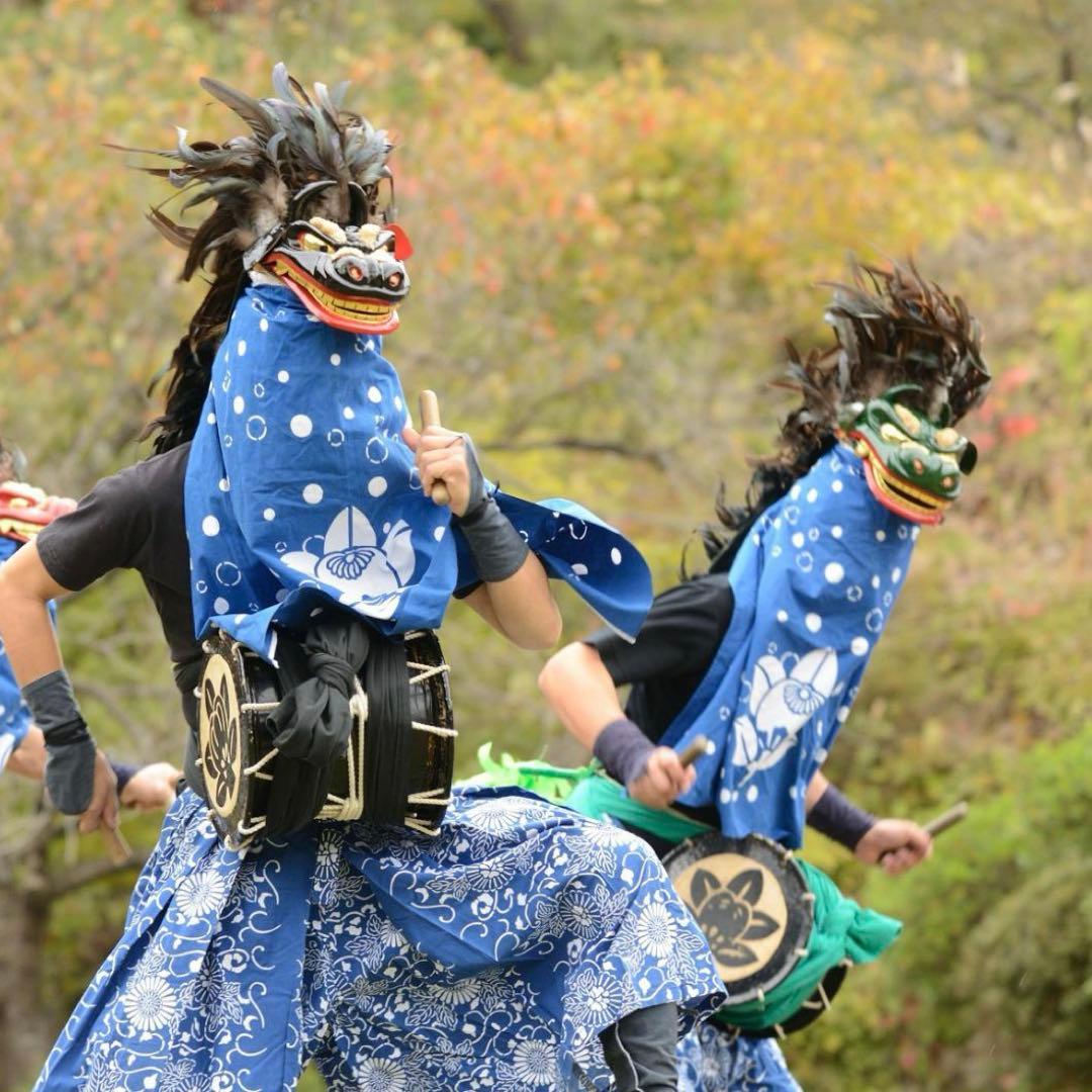 戦前廃絶古玩 秋田県角館・郷土玩具・桜人形佐々楽（ササラ）舞×2体セット