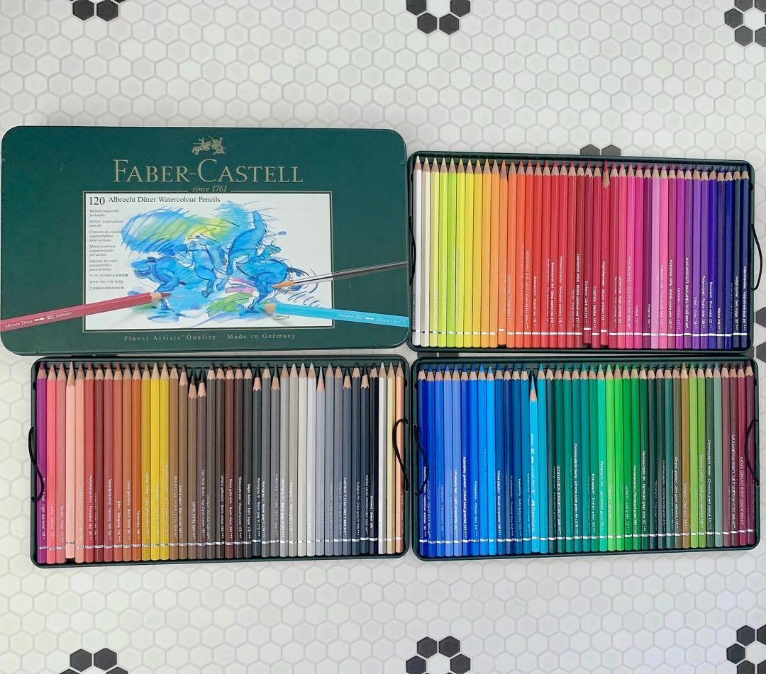 ファーバーカステル Faber-Castell水彩色鉛筆 120色　缶