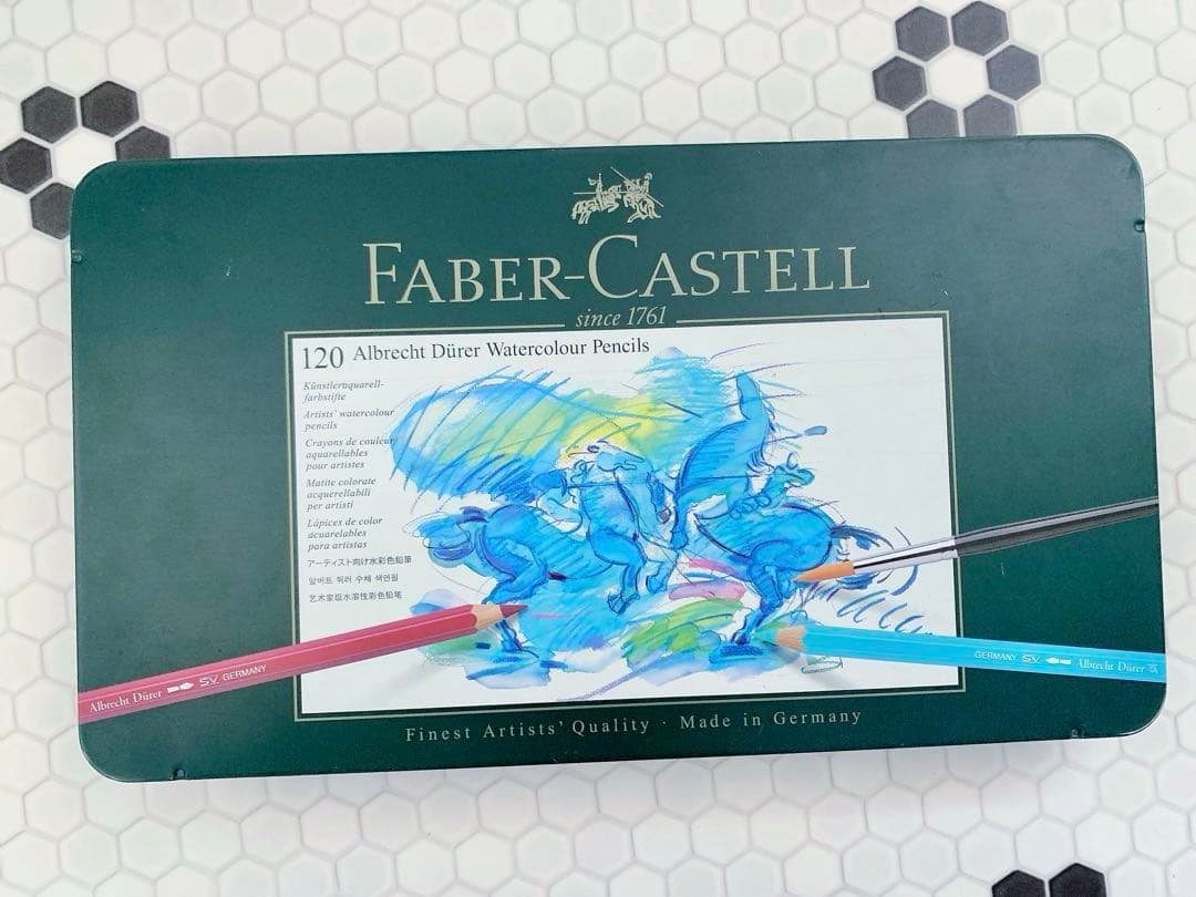 ファーバーカステル Faber-Castell水彩色鉛筆 120色　缶