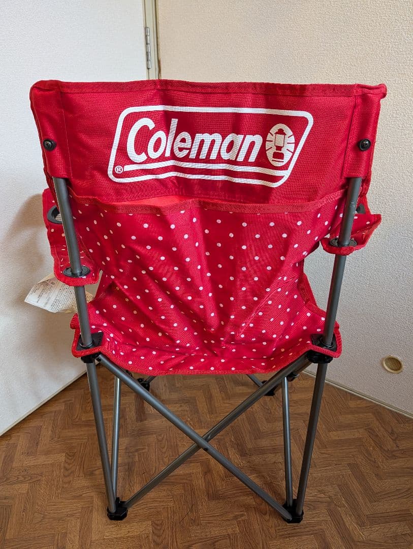 Coleman 折りたたみチェア3脚セット レッド ドット柄 水玉