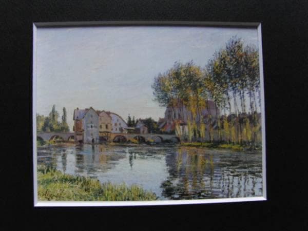 アルフレッド・シスレー 、Alfred Sisley、秋のモレの橋、希少画集画