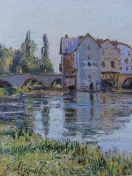 アルフレッド・シスレー 、Alfred Sisley、秋のモレの橋、希少画集画
