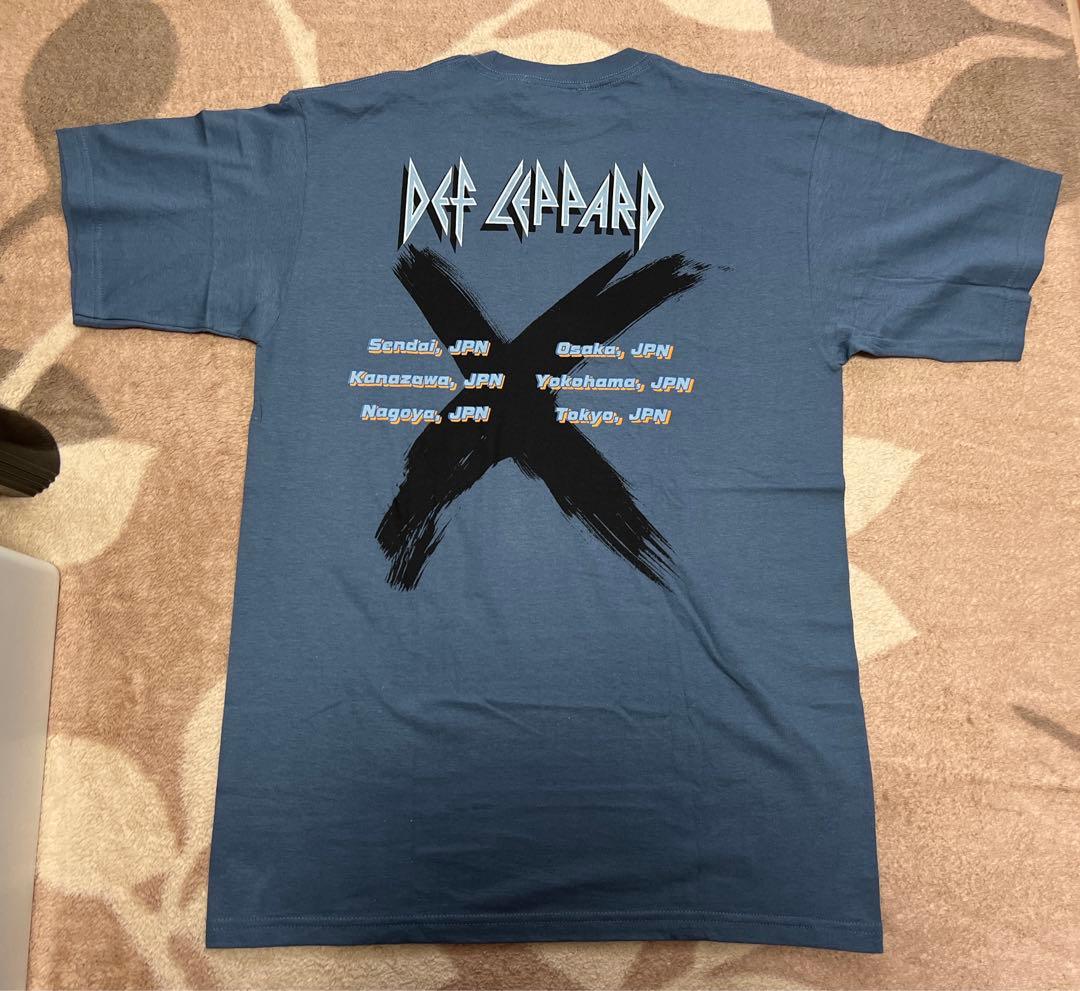 Def Leppard デフ・レパード　2002年　来日時　XツアーTシャツ　青