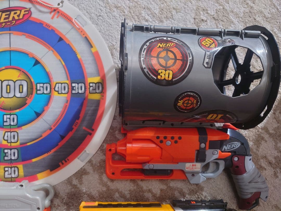 ナーフ銃7丁 （おまけ2丁合計で９丁）標的3種 弾新品340発 NERF