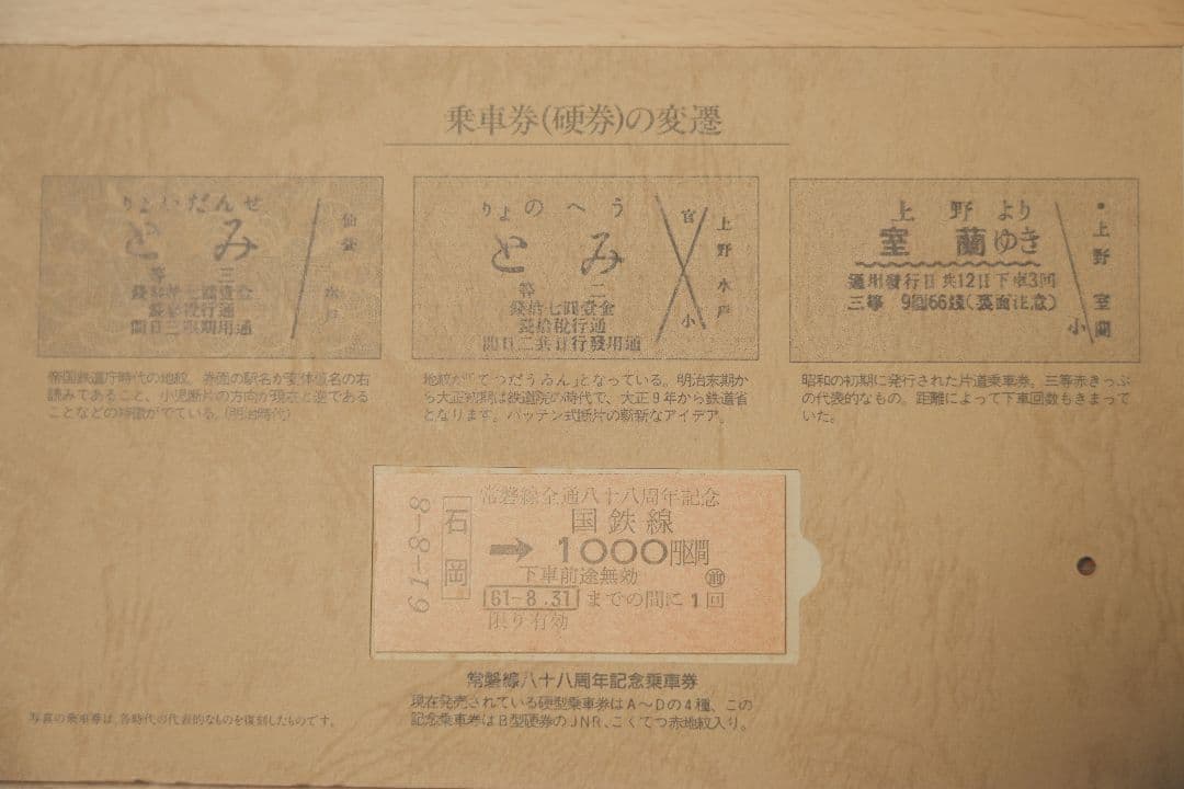 【記念乗車券】記念チケット 常磐線88周年 沼津機関区創立100年