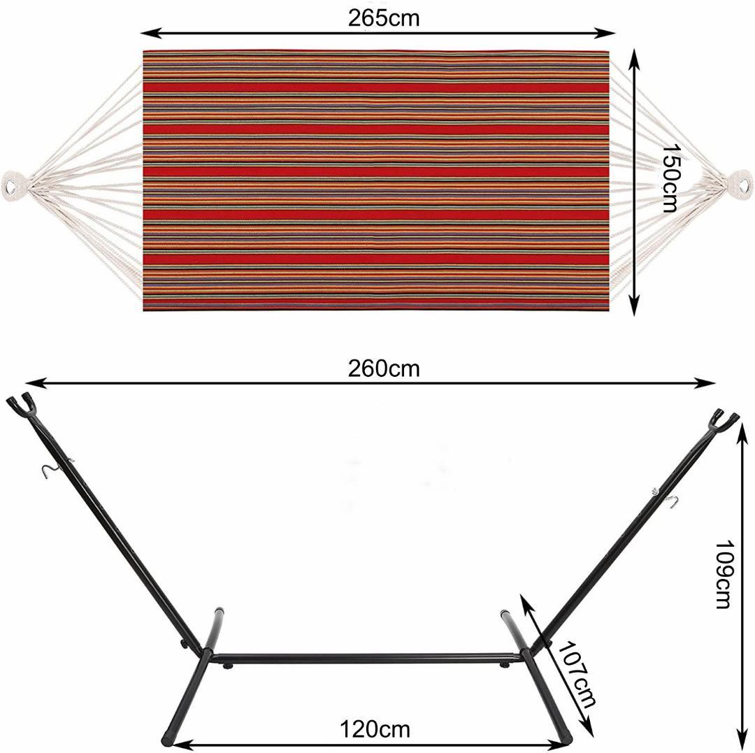 組み立て簡単!ハンモック 自立式スタンド型 専用ケース付き 耐荷重300kg