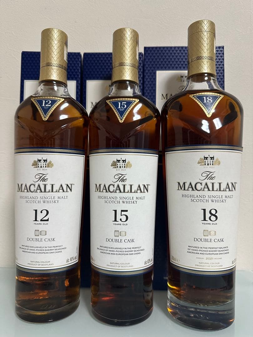 マッカラン/Macallan 12年 15年 18年 ダブルカスク 3本セット