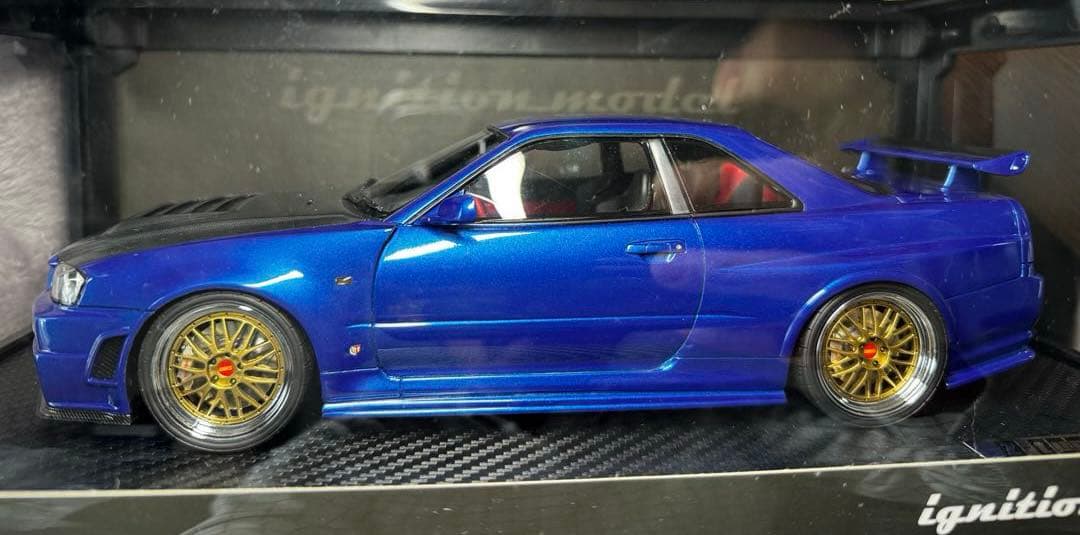 絶版希少 ニスモ R34 GT-R Zチューン ベイサイドブルー 限定140