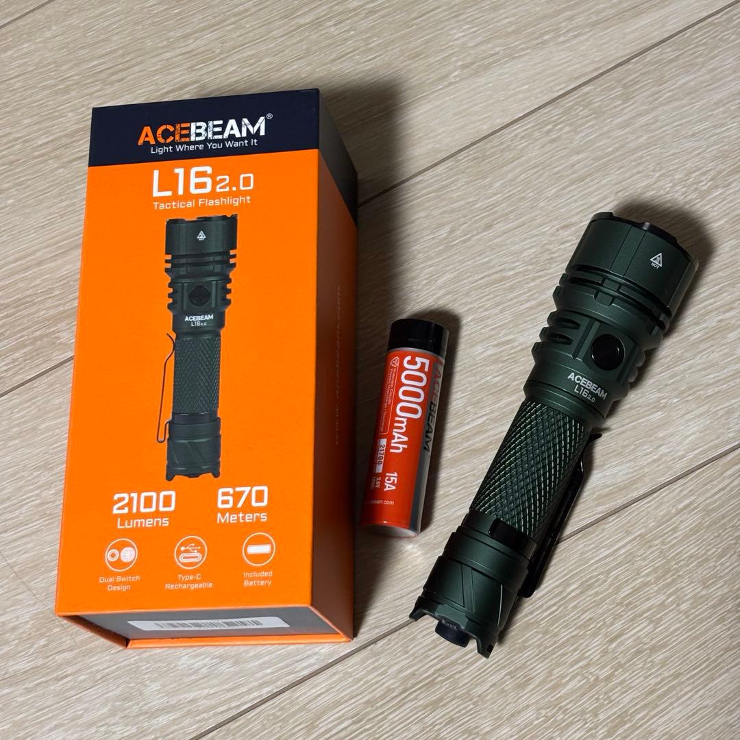 ACEBEAM L16 2.0 Sft40-5000K ODグリーン