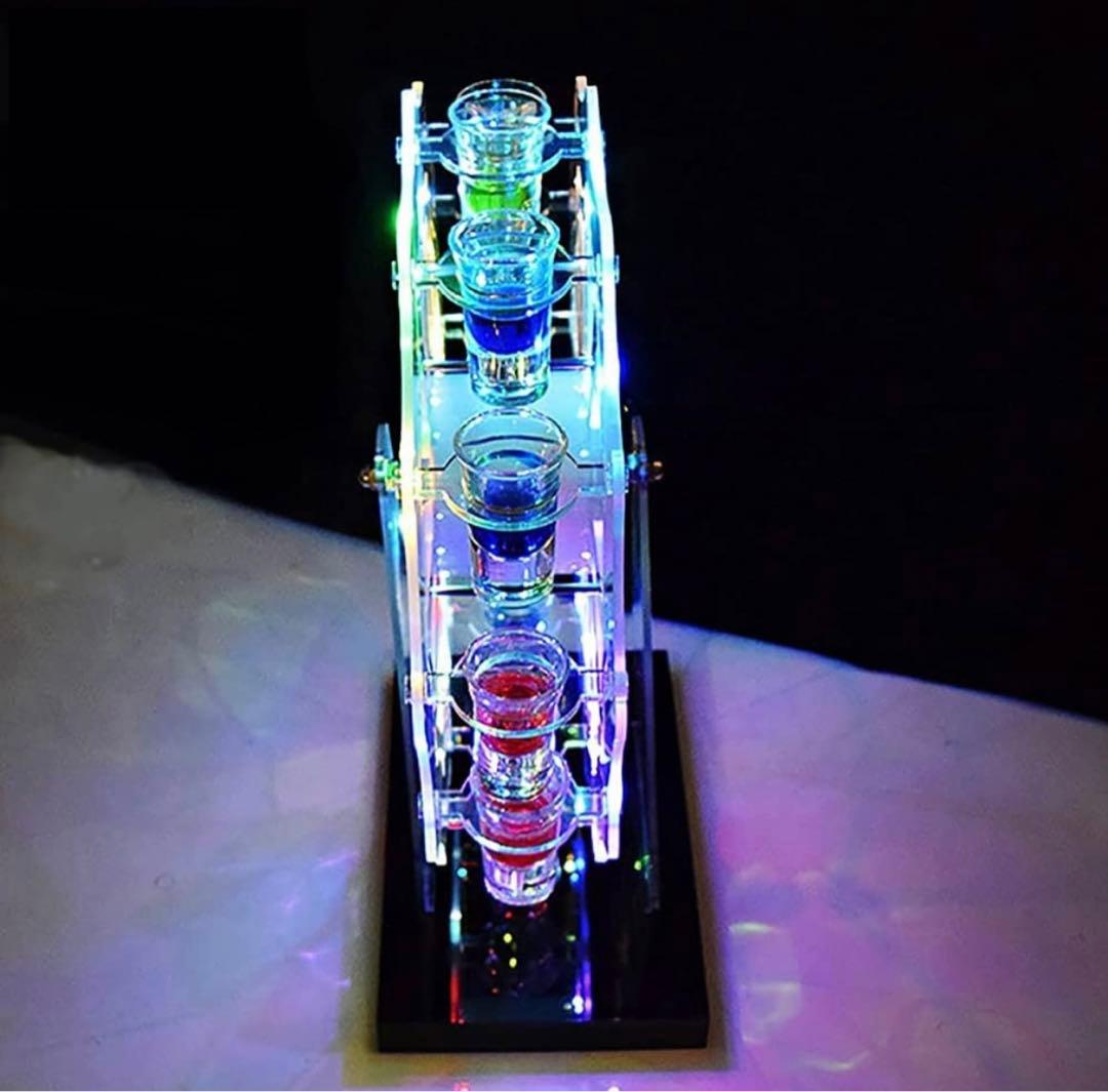 テキーラ観覧車 LED カクテルグラスホルダー カップホルダー 12カップ