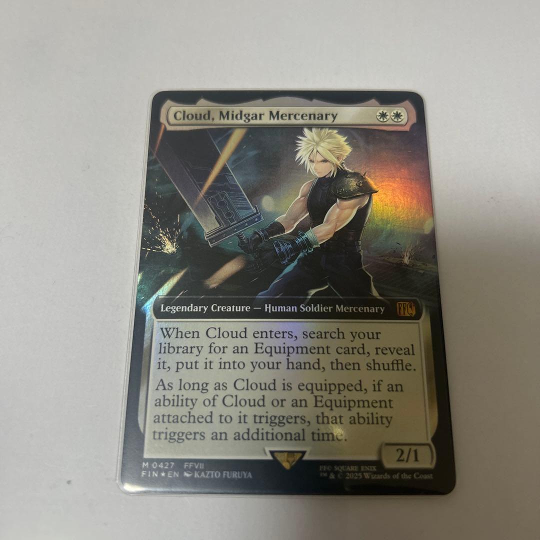 MTG 拡張アート　ミッドガルの傭兵、クラウド　英foil
