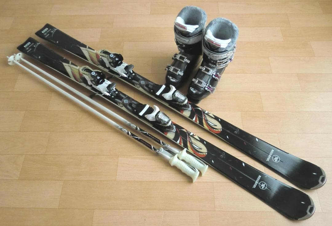 ■送料無料■ロシニョール■女性用スキーセット■板156靴25-25.5■メンテ■