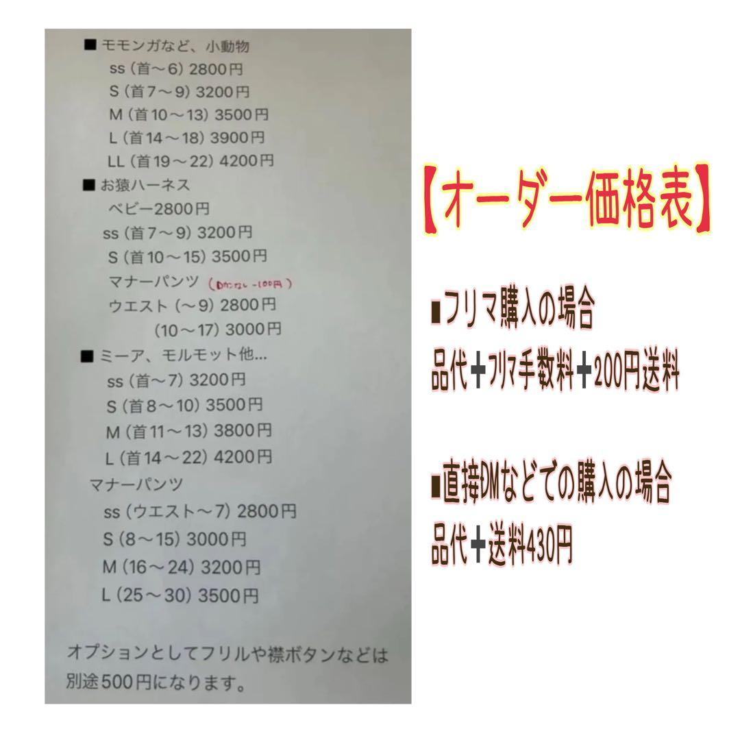 【10/20〜ハンドメイド販売終了】小動物ハーネスオーダー受付★コモン、ガラゴ、