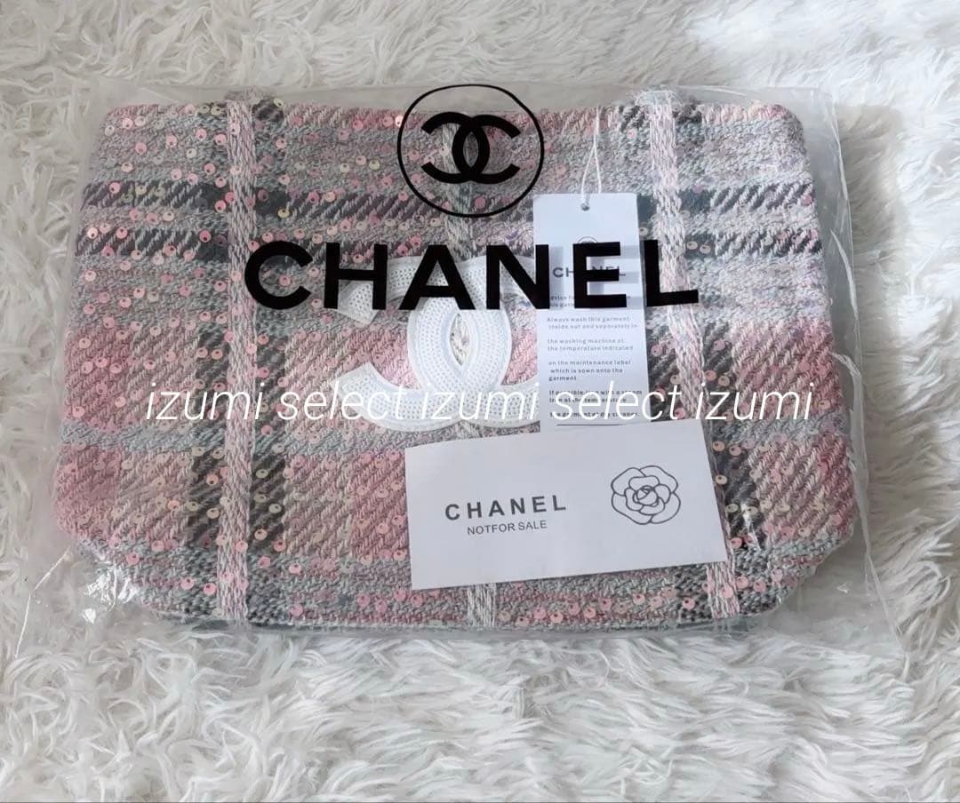 新品　CHANELシャネルビューティーノベルティバッグ　ツィードスパンコール