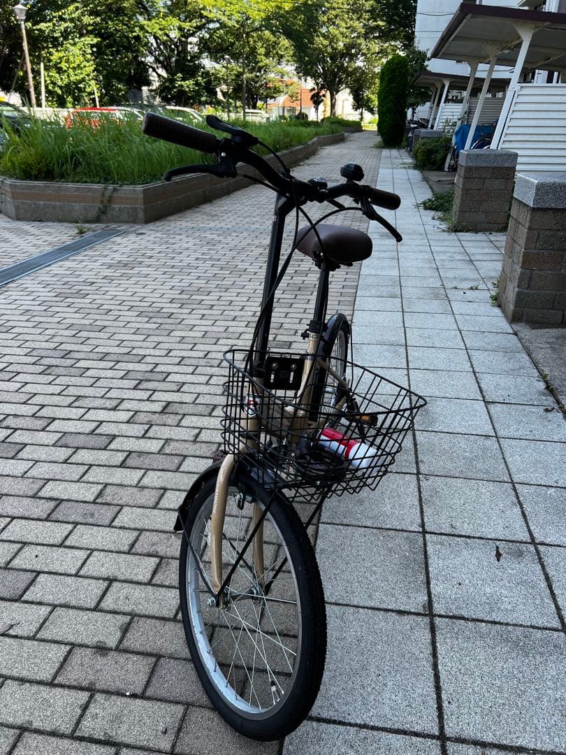 シティサイクル ベージュ 前カゴ付き
