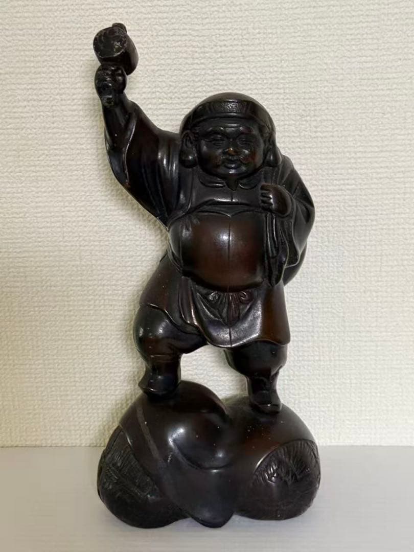 大黒天高岡銅器 大黒様の置物材質/銅製30.5cm年代物 商売繁盛