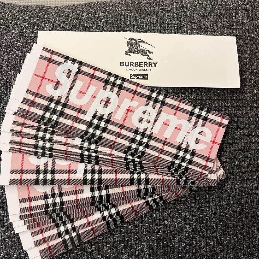 美品★Supreme Burberry チェック柄 ステッカー 18枚※おまけ付