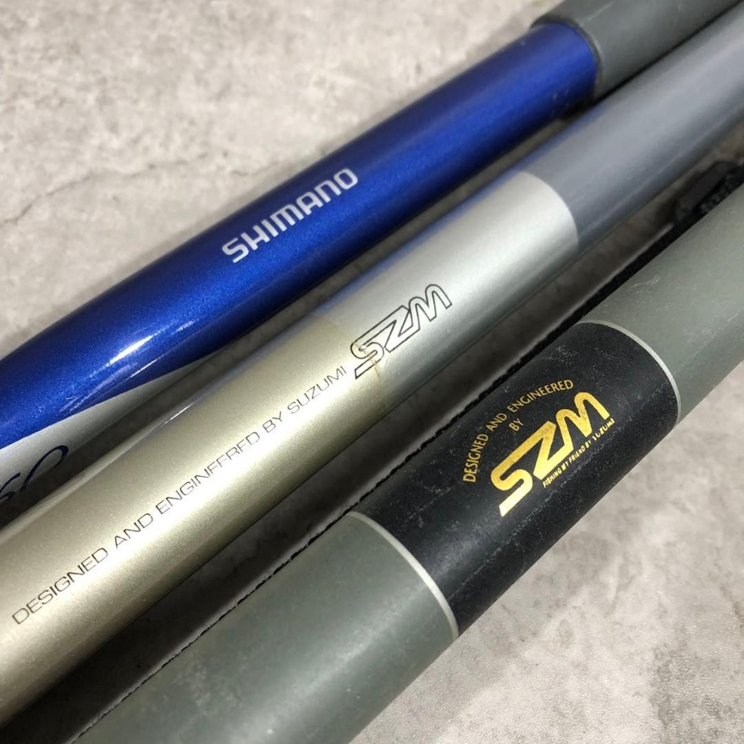 美品 SHIMANO ホリデースピン スズミ 磯竿 磯玉網 釣り竿 セット 遠投
