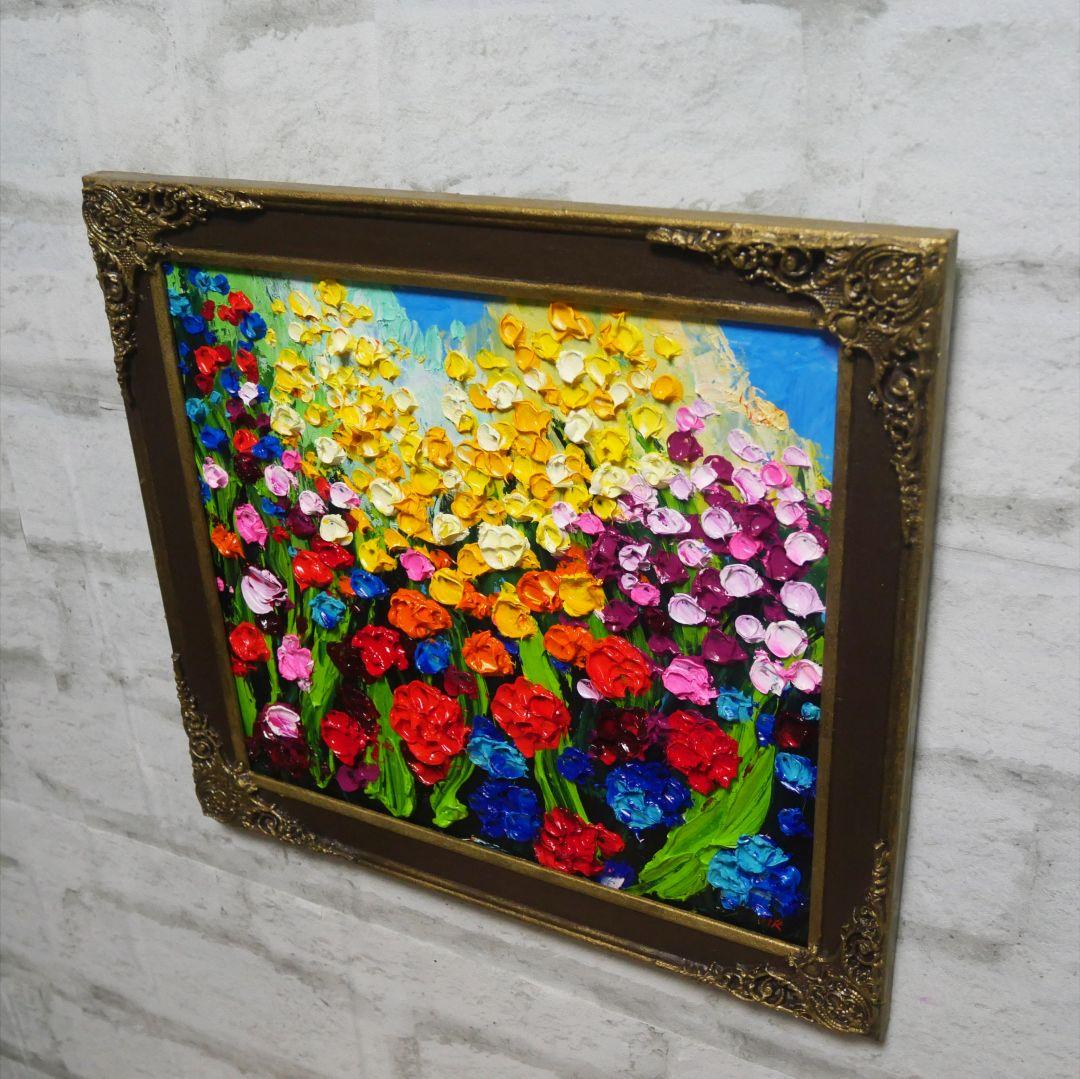 油絵 油彩 油彩画 絵 絵画【colorful flower garden】